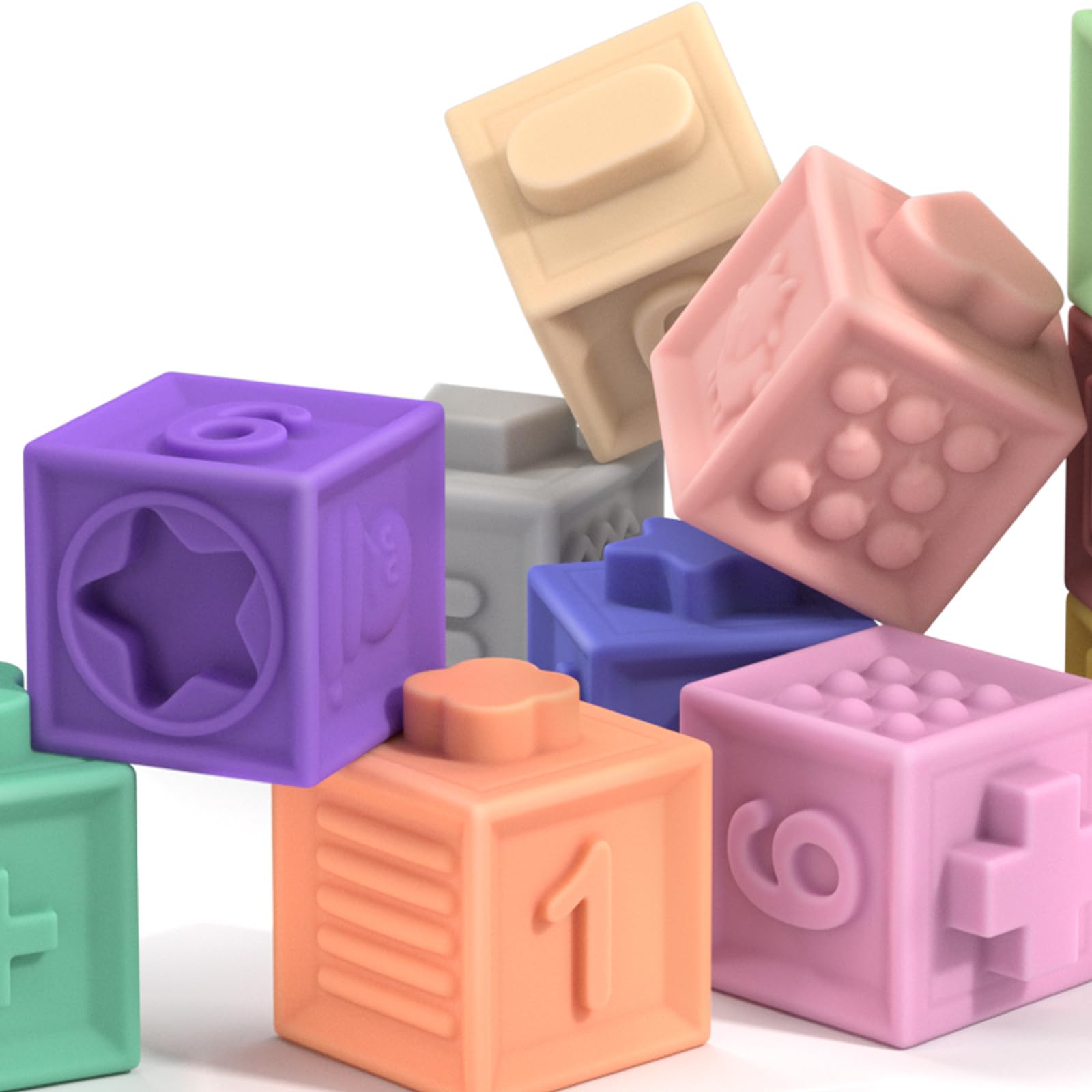 Snapklik.com : TEMI Baby Toys Blocks, Soft Stacking Building Blocks ...
