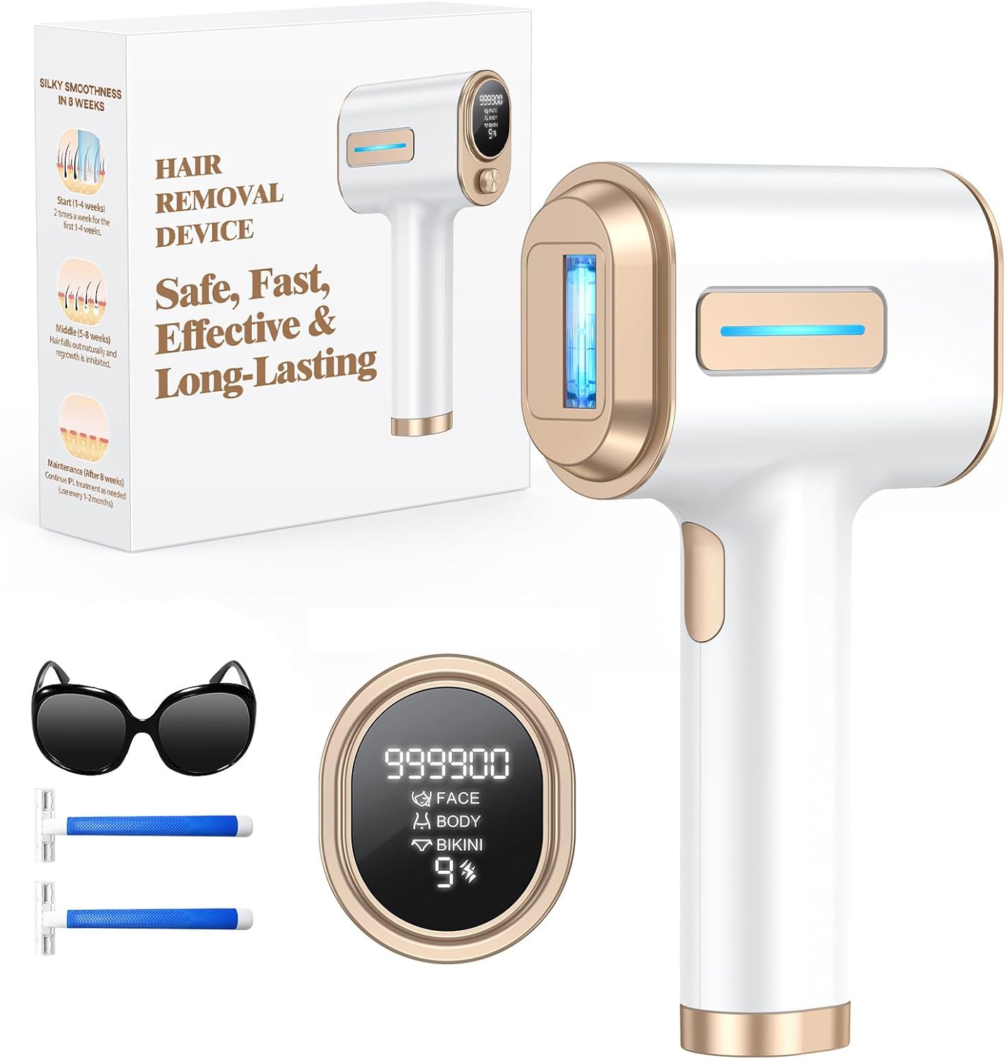 Glattol IPL Geräte Haarentfernung Laser mit IGBT-Technologie und 9 ...