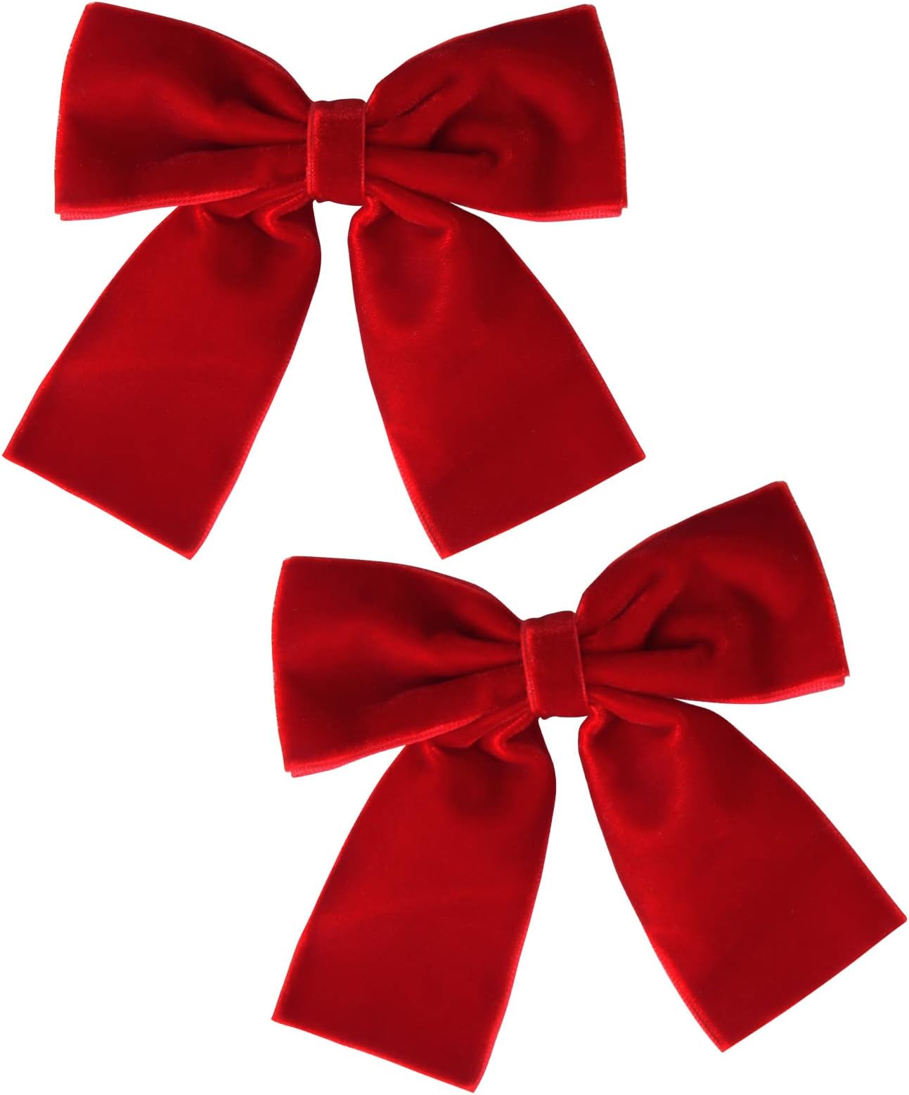 Amazon.com : 2PCS Velvet Hair Bows Red Hair Ribbon Clips 4" Big Fall ...