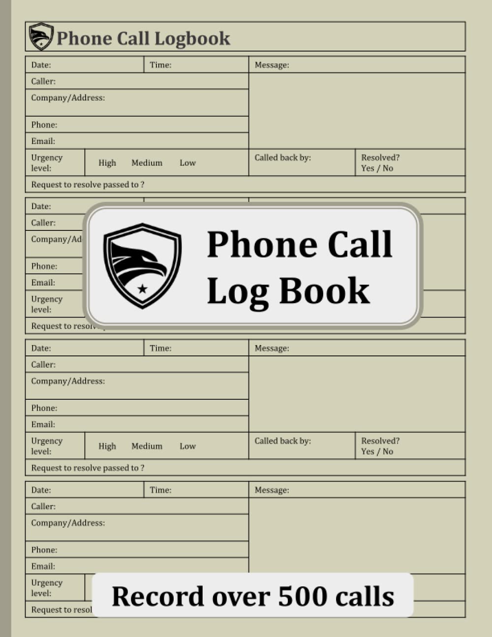 Amazon.com: Phone Call Log Book | Telephone Message tracker notebook ...