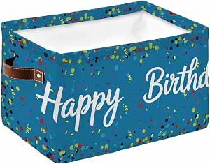 Amazon.com - Lake Blue Birthday Storage Bins Cubes Waterproof Cloth ...