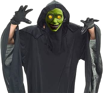 Amazon.com: Green Demon Halloween Latex Mask - Scary Full Head Horror ...