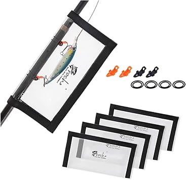 Fishing Lure Wraps 4-Pack Clear PVC Lure Covers 22x11.5cm with Fishing ...