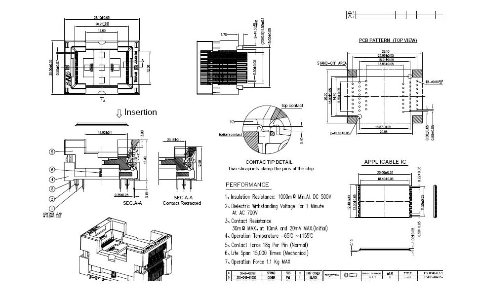 Snapklik.com : TSOP 48 TSOP48 Socket For Programmer NAND Flash IC New ...