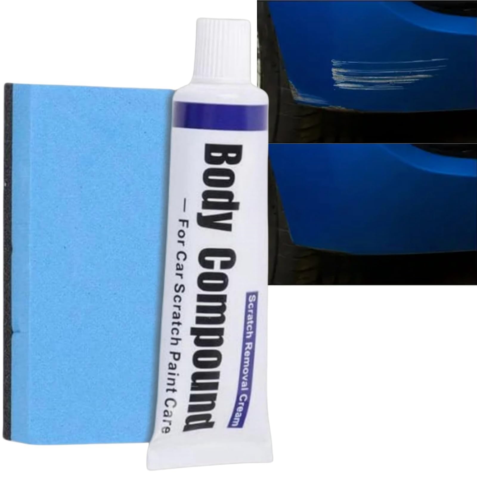 Car Body Compound Scratch Remover Set,Car Scratch Remover with Sponge ...