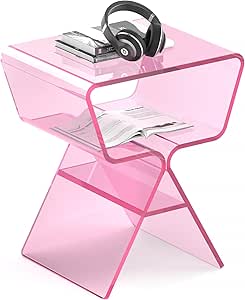 Amazon.com: Smitten.Life Acrylic Side Table Nightstand Modern Design ...