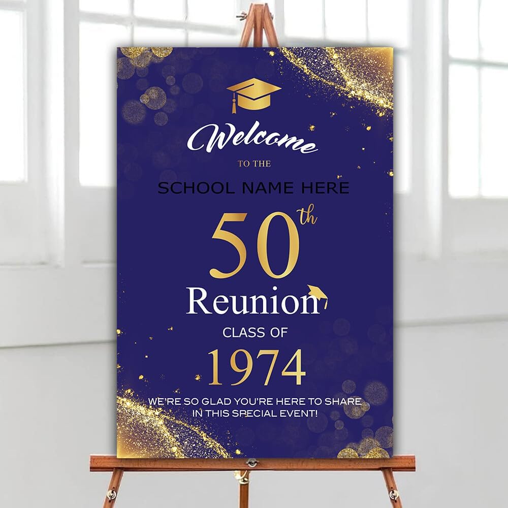 Amazon.com: 50th Class Reunion Personalized Welcome Sign, Class Reunion ...
