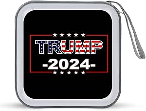 Amazon.com: Trump 2024 USA Flag CD Case Portable DVD Case Wallet Holder ...