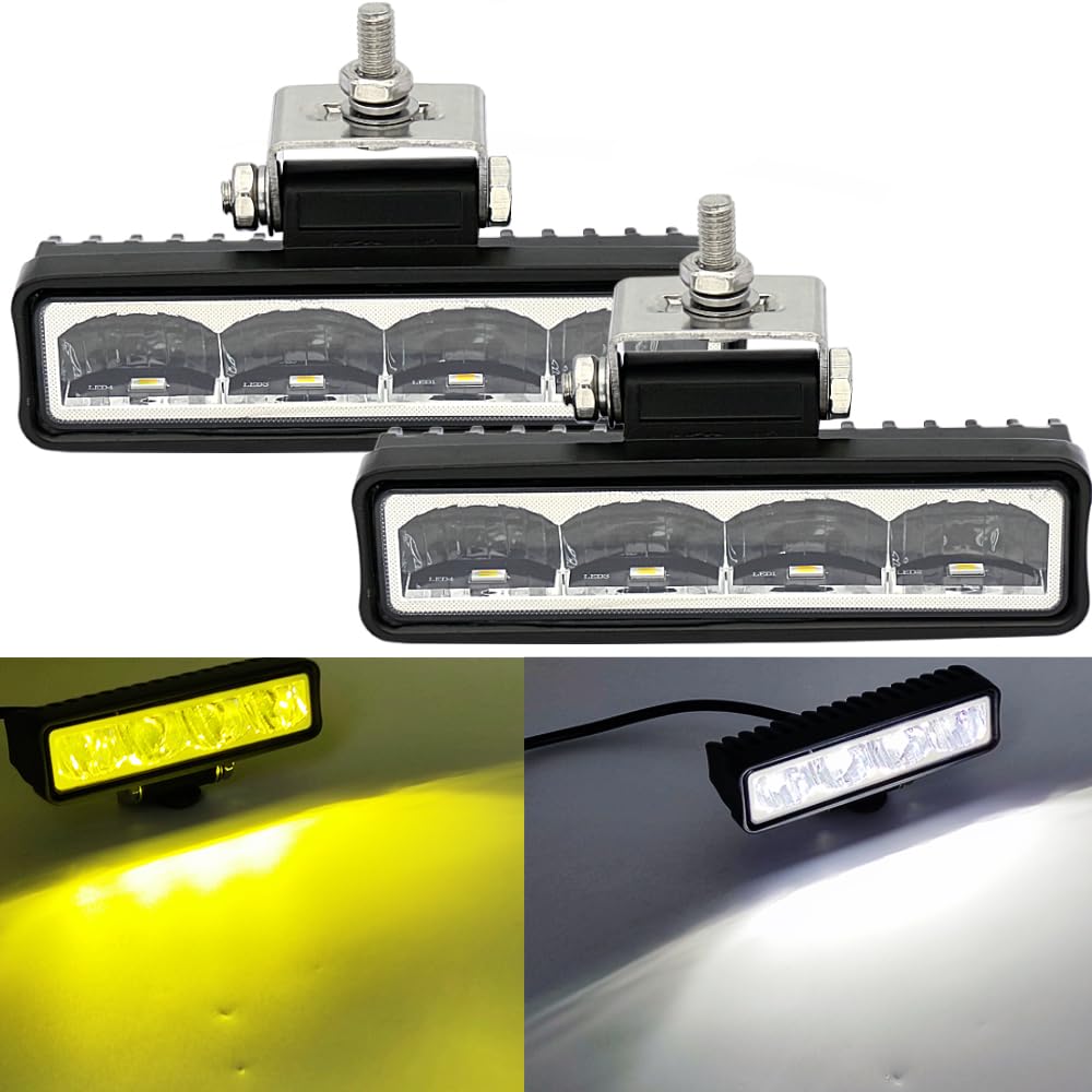 Snapklik.com : LED White/Yellow Dual Color Fog Lights Driving Lights ...
