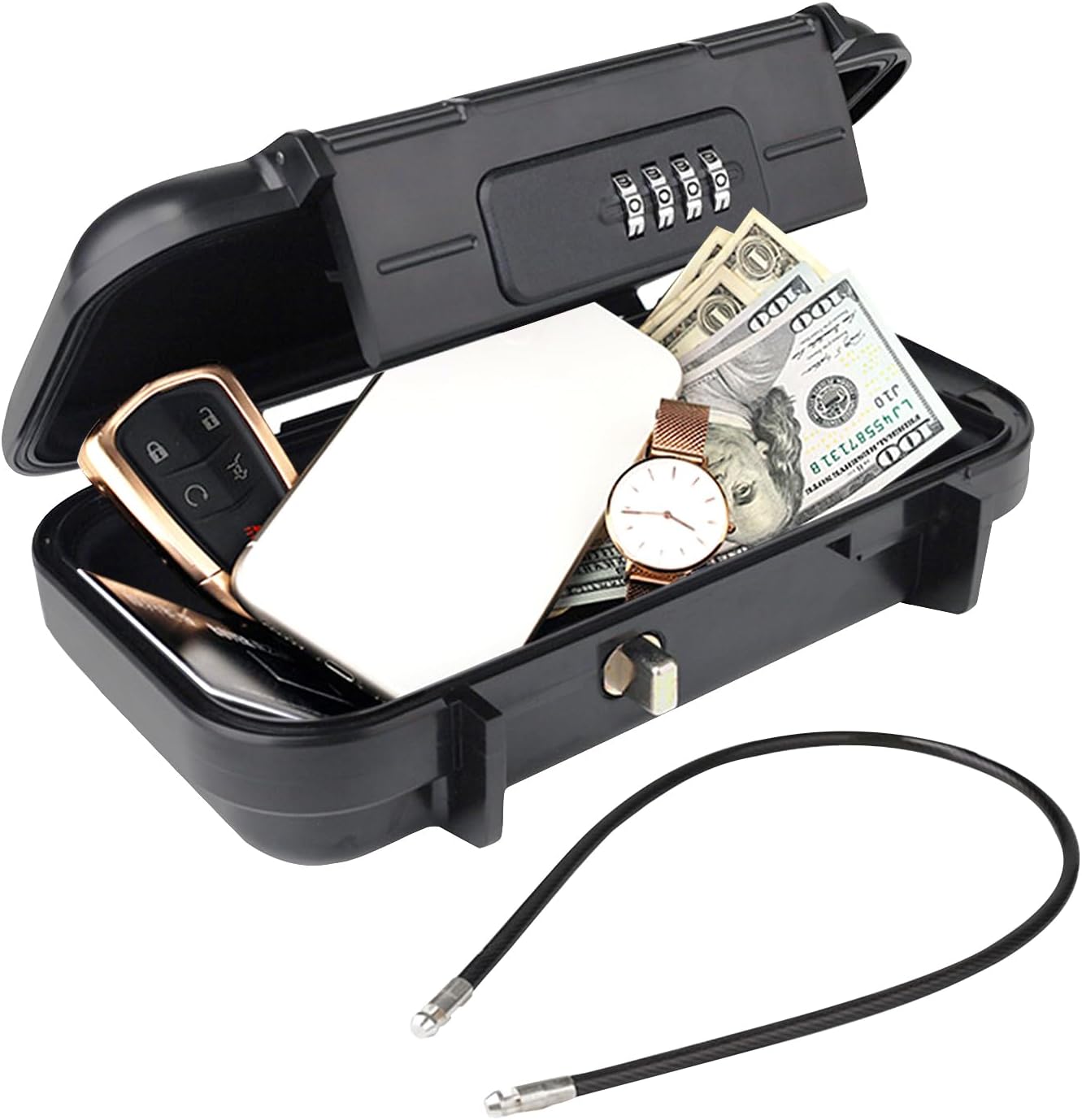 Amazon.com: Portable Lock Box, Large Capacity Travel Safe Box with ...