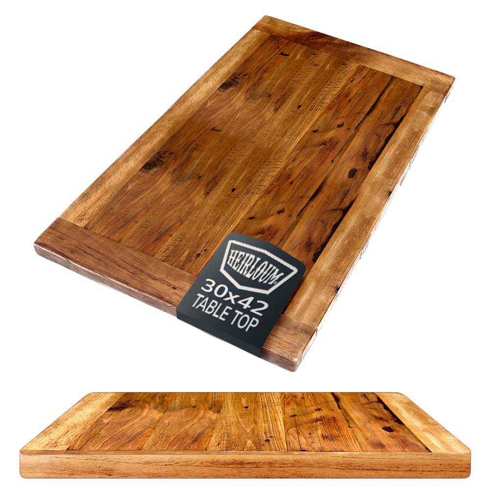 Amazon.com - HEIRLOUM Reclaimed Wood Table Top - Rustic Recycled Solid ...