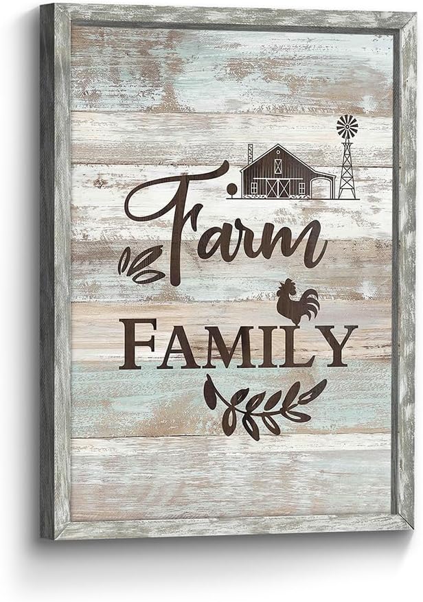 Amazon.com: Farm Saying Print Wall Art: Framed Quotes Wood Print Family ...