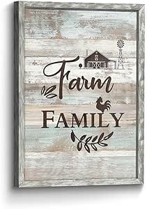 Amazon.com: Farm Saying Print Wall Art: Framed Quotes Wood Print Family ...
