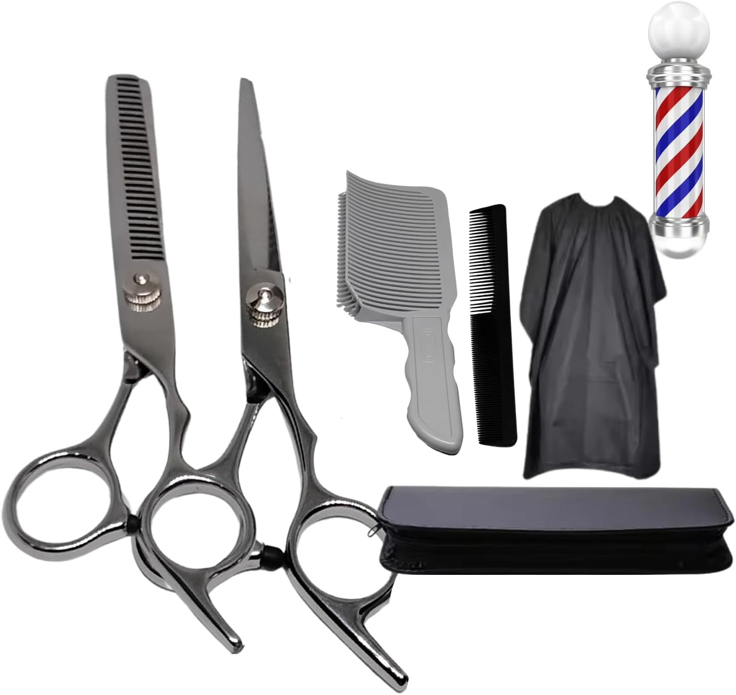Amazon.com : Hair Cutting Scissors Set with Bonus Fade Comb and Apron ...