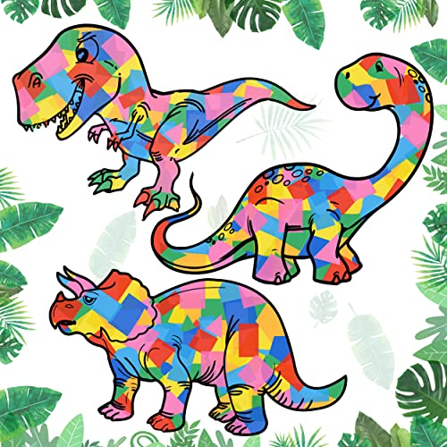 Vubvv DIY Dinosaur Suncatcher Kit - 12 Pieces Tissue Paper - Want It All