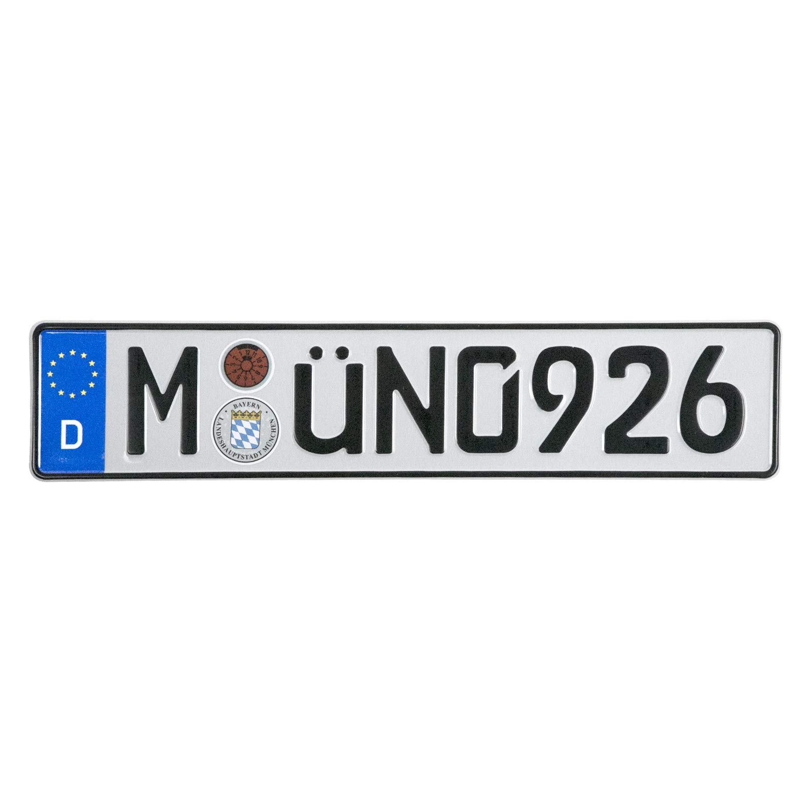 Munich, Germany Modern Euro License Plate with Random Numbers