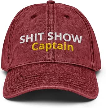 Amazon.com: Shit Show Hat | Shit Show Captain | Embroidered Vintage ...