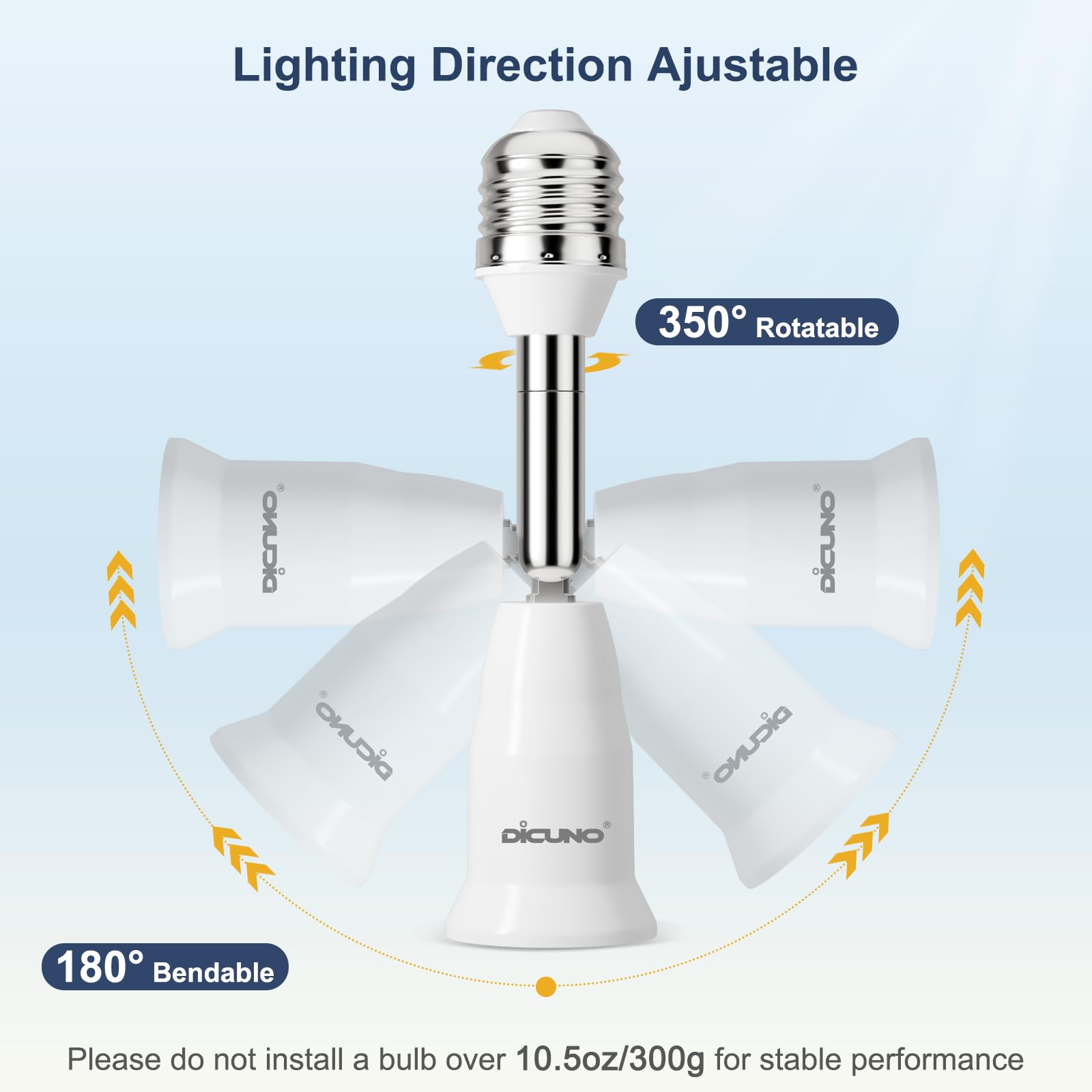 Snapklik.com : Light Socket Extender, E26 Light Bulb Extender, 4.5 Inch ...