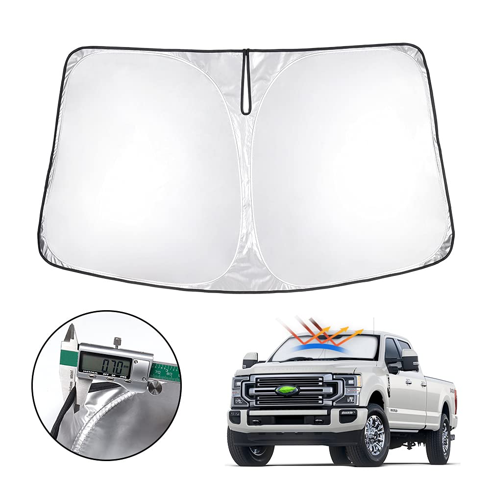 Buy T TGBROS Windshield Sunshade for 2021 Ford Super Duty 2017 2018 ...