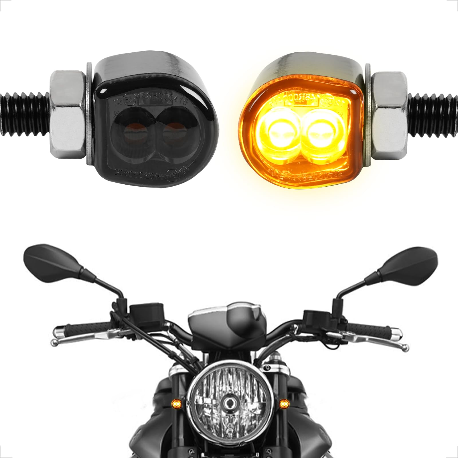 Snapklik.com : Evermotor 2 PCS 12V Motorcycle LED Indicators: Mini Turn ...