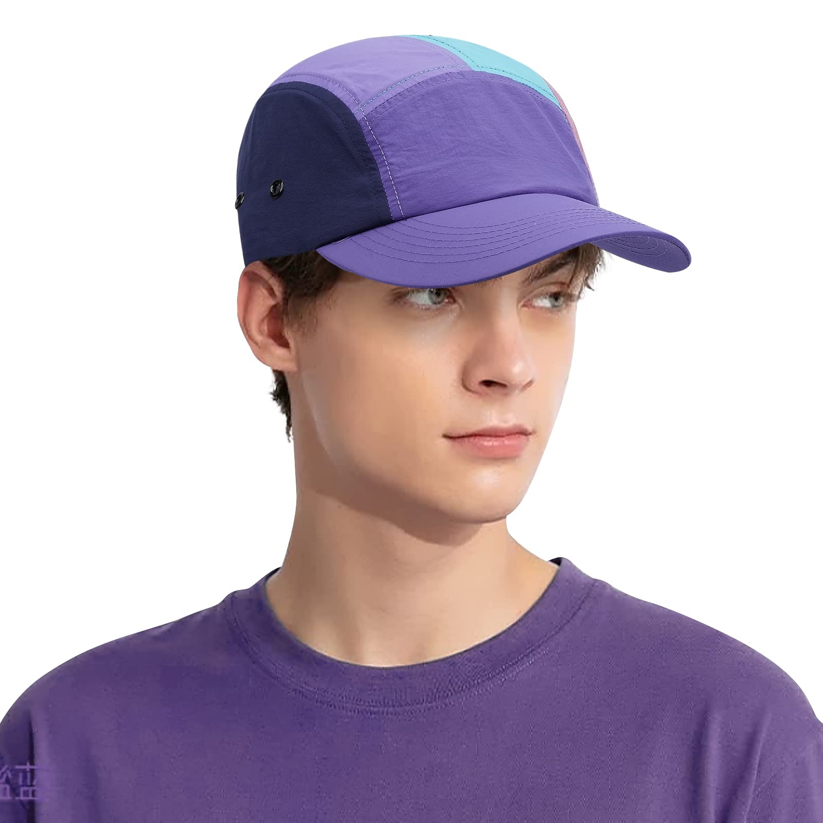 Buy Clakllie 5 Panel Baseball Cap Waterproof Snapback Cap Nylon ...