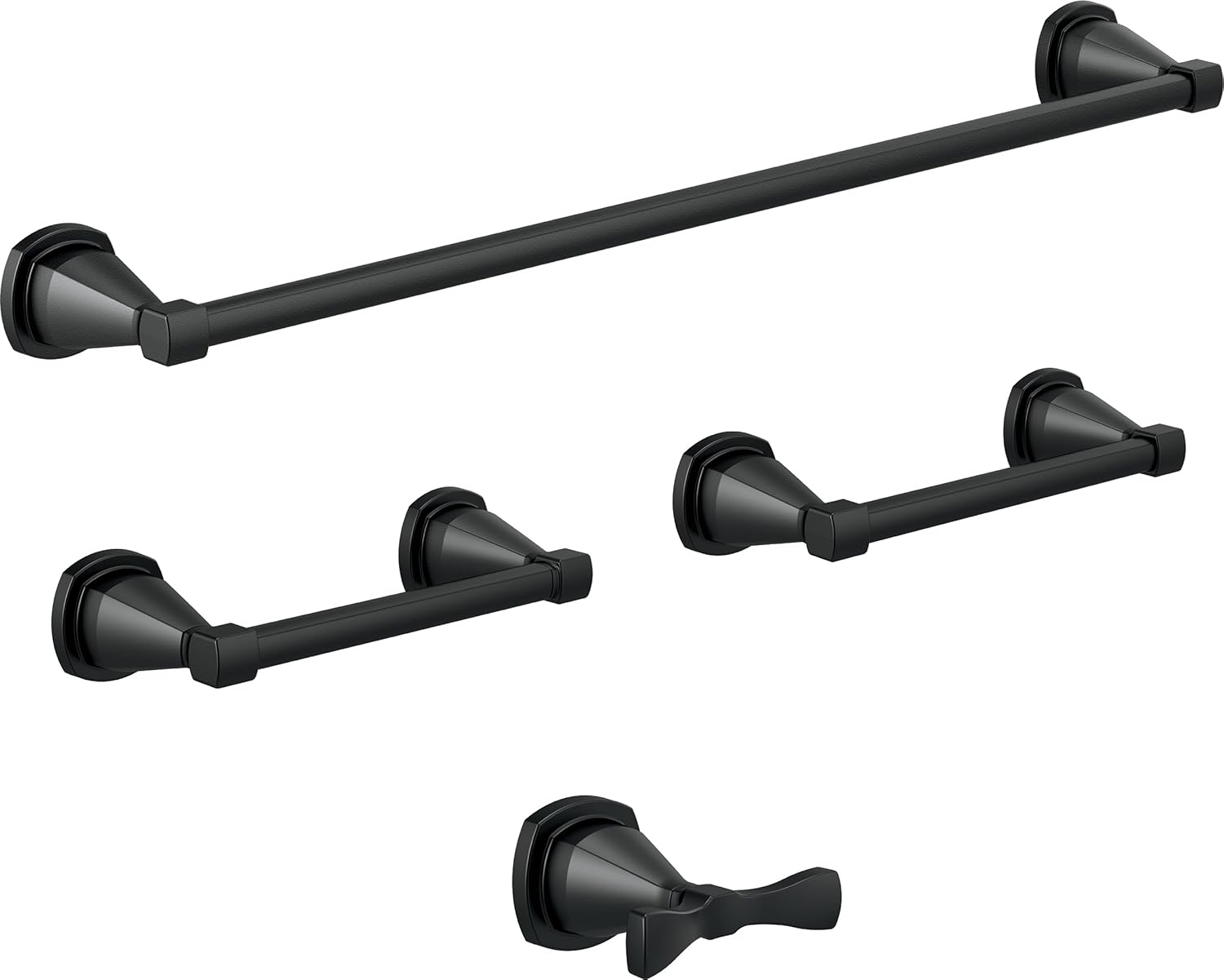 Delta Stryke 4-Piece Bath Hardware Set with 8 and 24 in. Towel Bars ...