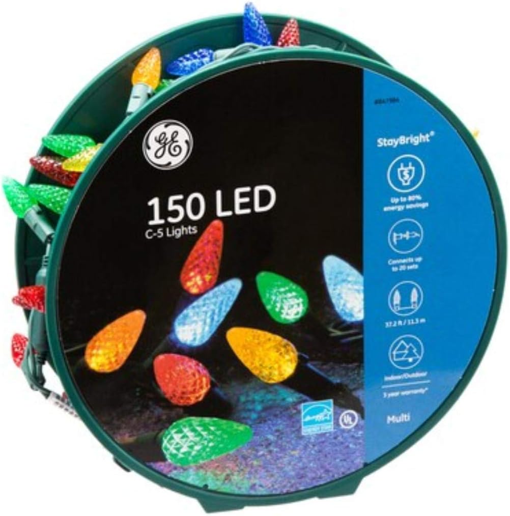 Amazon.com: 150 LED C-5 Lights Stay Bright Traditional Multicolor ...