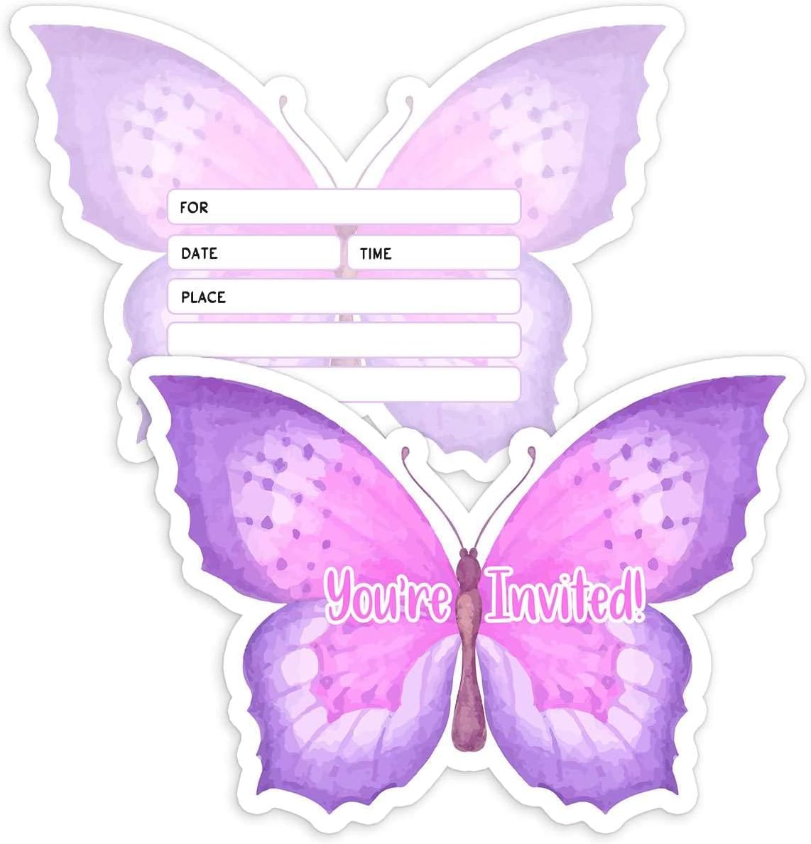 Amazon.com : LoaHak Butterfly Birthday Party Invitations, Floral ...