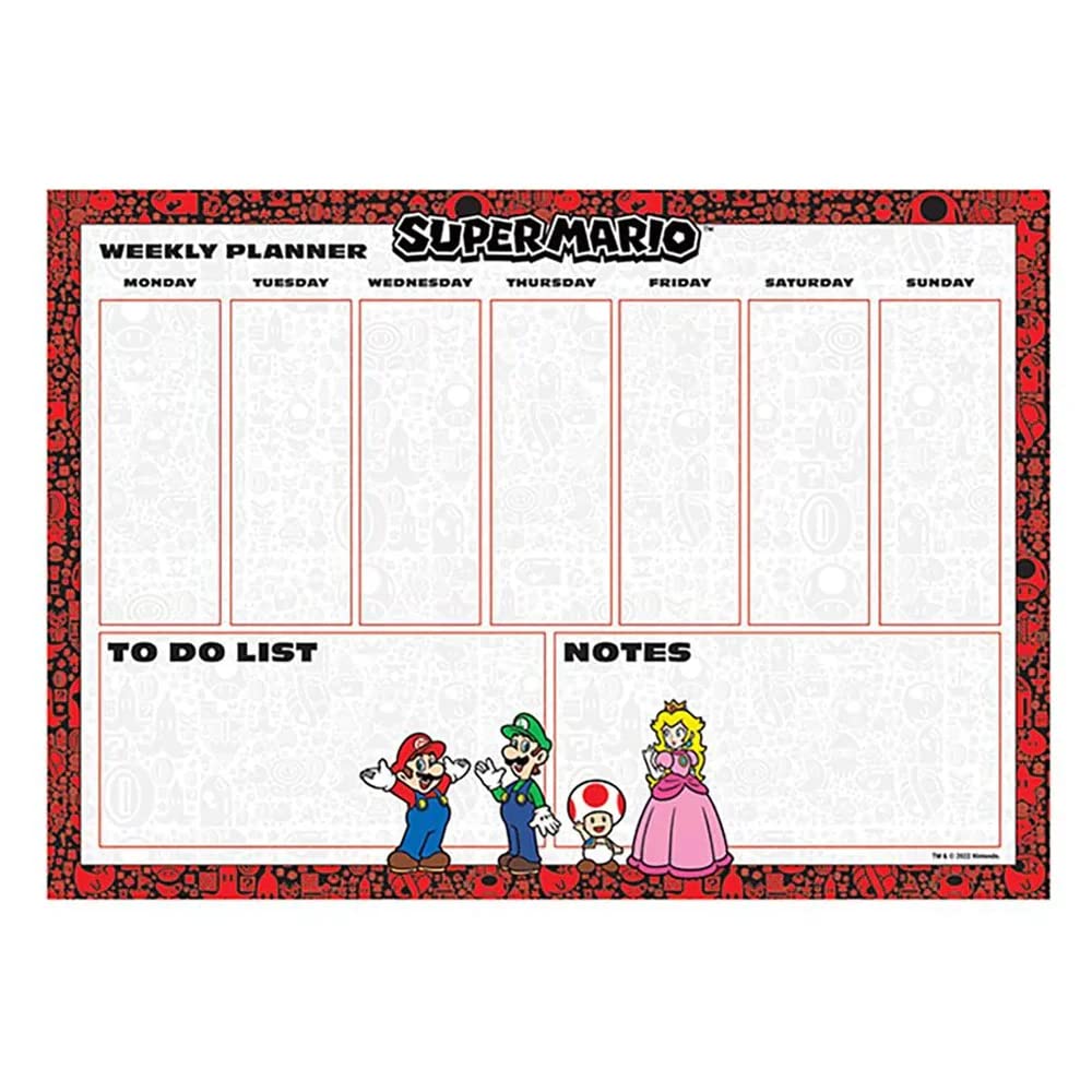 Amazon.com : Super Mario Weekly Planner Pad (Core Design) A4 Daily ...