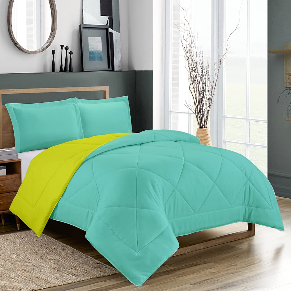 Amazon.com: HDG Reversible 3 Piece Comforter Set - Solid Color -Down ...