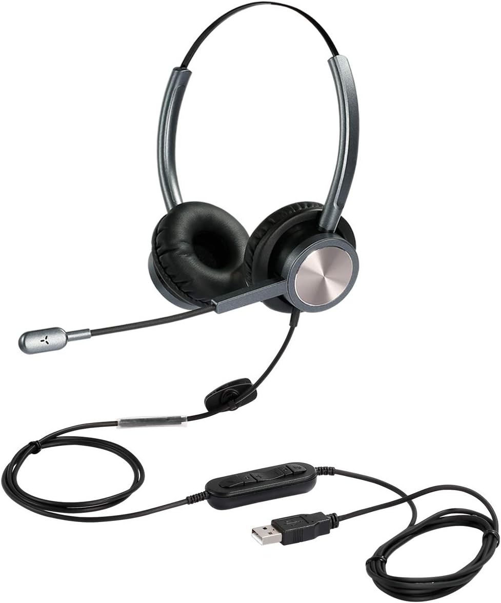 Amazon.com: USB Headset with Microphone for PC Laptop, Computer Headset ...