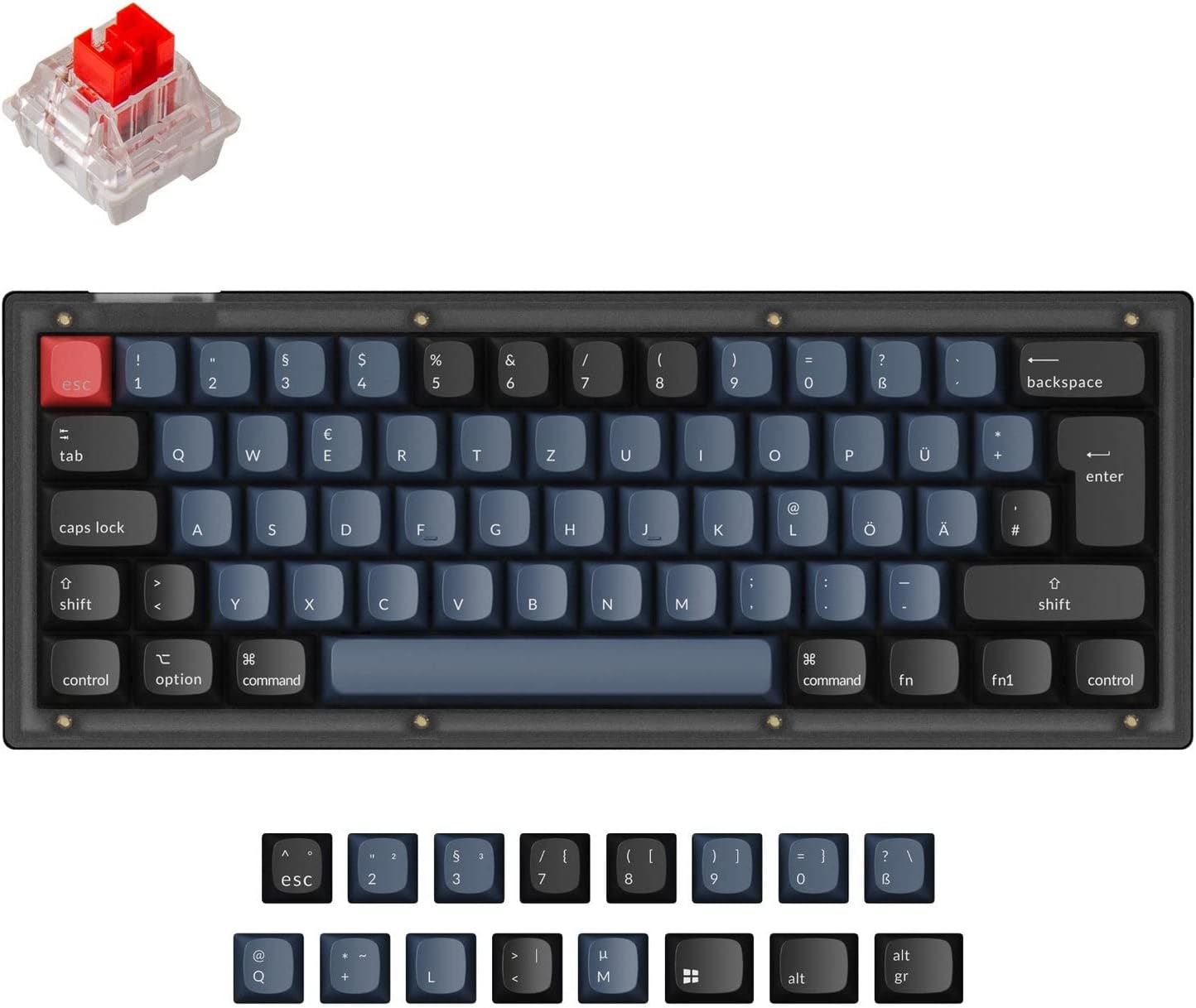 Keychron V4-A1-DE V4 Wired Custom Mechanical Keyboard, 60% German DE ...