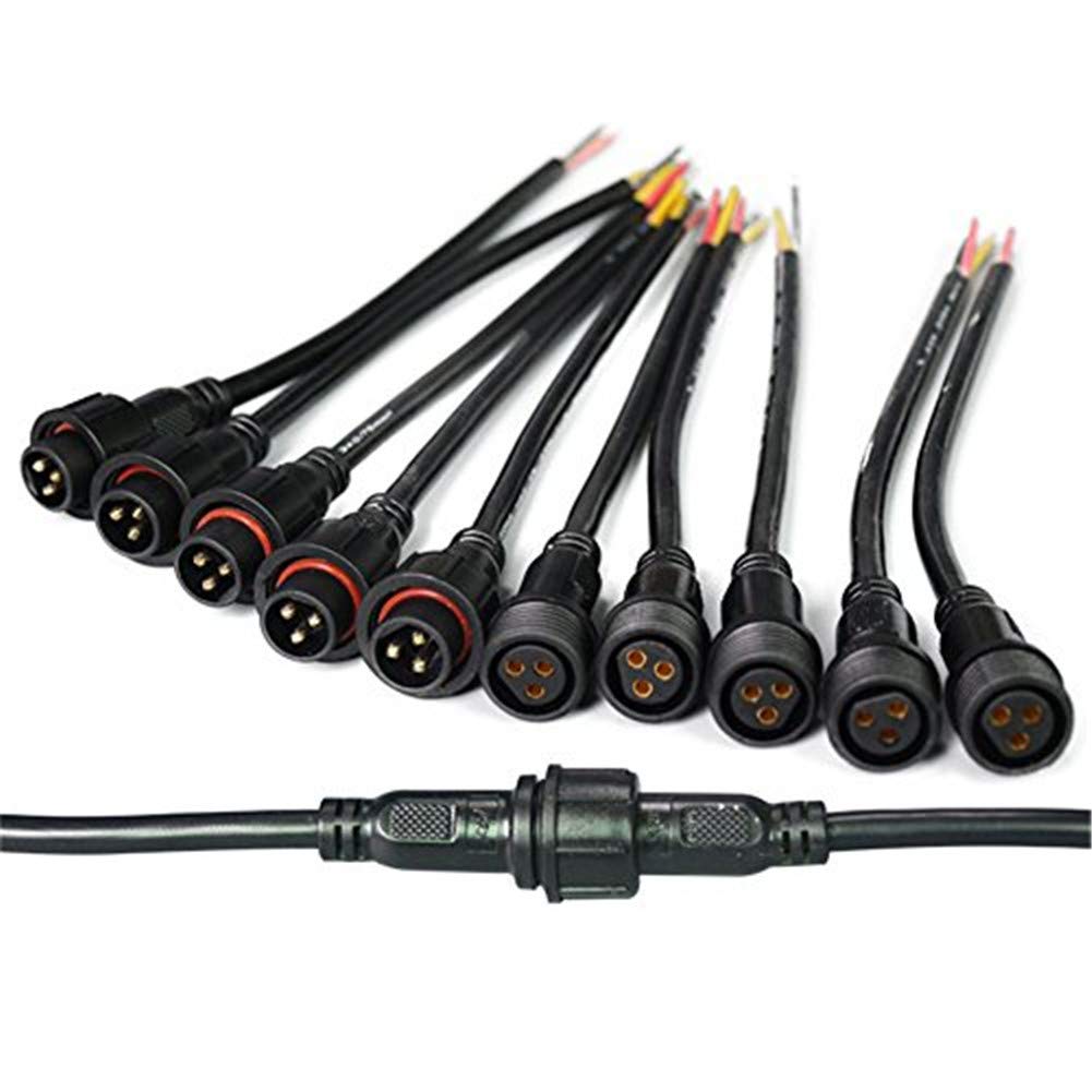 Amazon.com: WESIRI 5Pairs 3pin Black Electrical Connector LED Connector ...