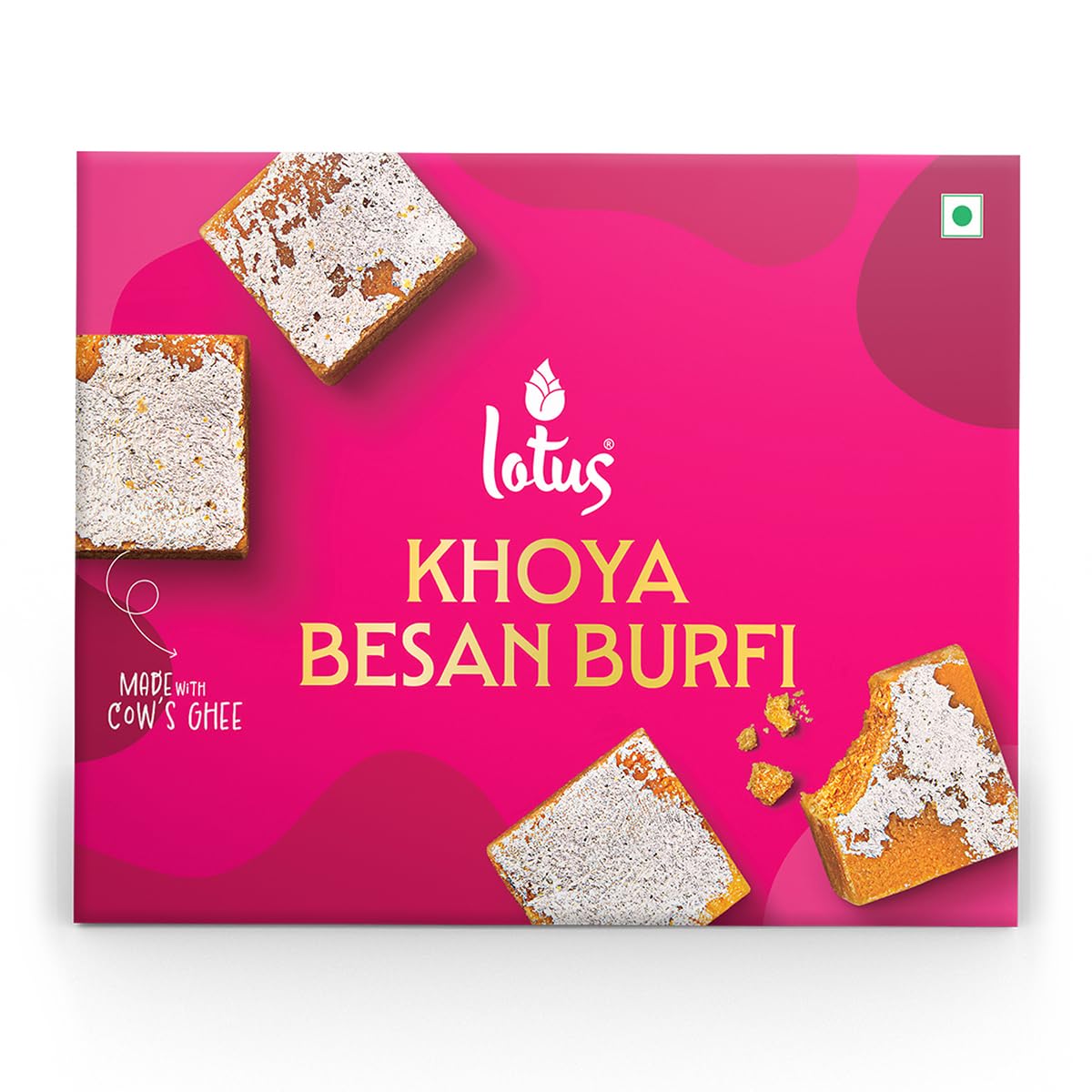 Lotus Khoya Besan Barfi Sweet 250 g Box | Made with Cow Ghee ...