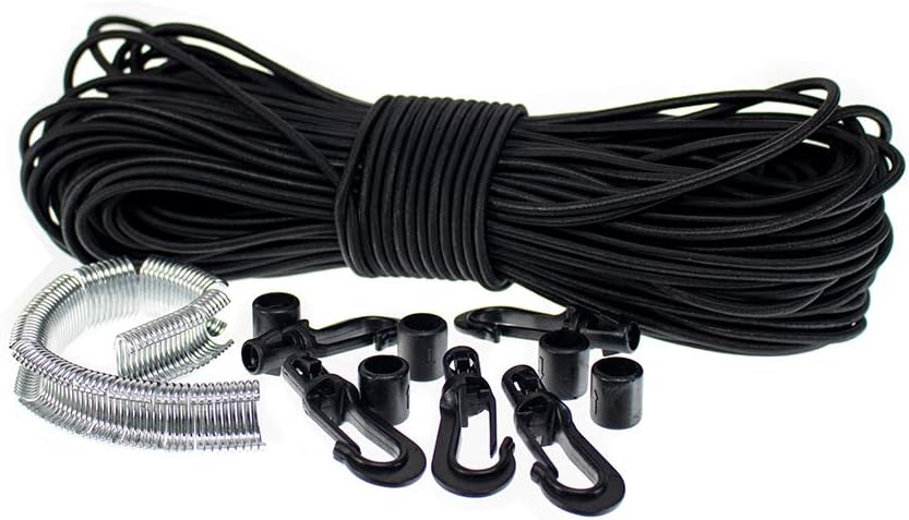 PARACORD PLANET 1/8" Shock Cord Kit - 5 Shock Cord End Hooks - 100 ...