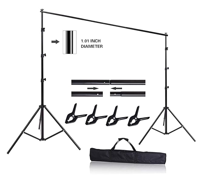 HYJ-INC 10ft x 8.5ft Adjustable Photography Backdrop Support System ...