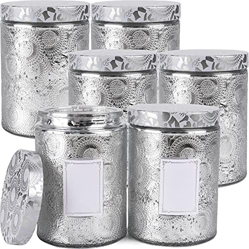 Amazon.com: Art Secret 9-Pack 8oz Embossed Glass Candle Jars with Lids ...