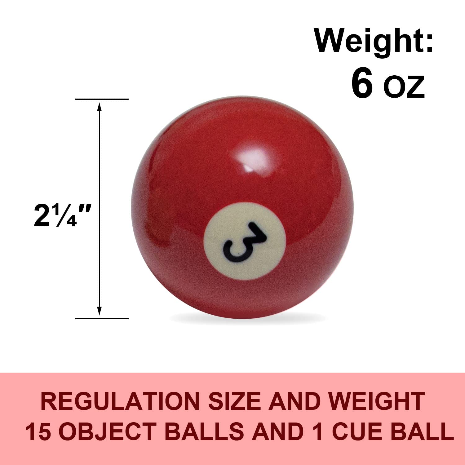 Snapklik.com : YDDS Billiard Balls Set 2-1/4 Regulation Size Pool Table ...