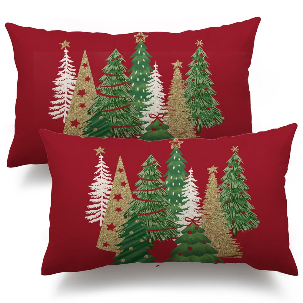 Amazon.com: DFXSZ Christmas Pillow Covers 12x20 Inch Christmas Tree ...