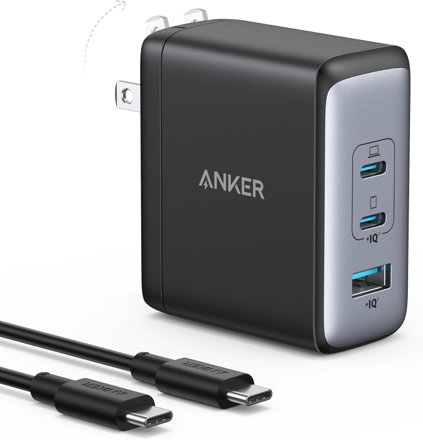 Amazon.com: Anker Nano 100W USB-C Charger, 3-Port Fast Compact GaN ...