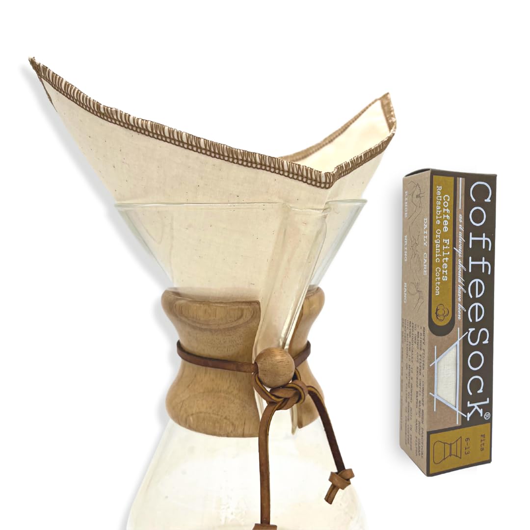 CoffeeSock Reusable Filters Made to Fit Chemex® 6-13 Cup (1.5-3 Liter ...
