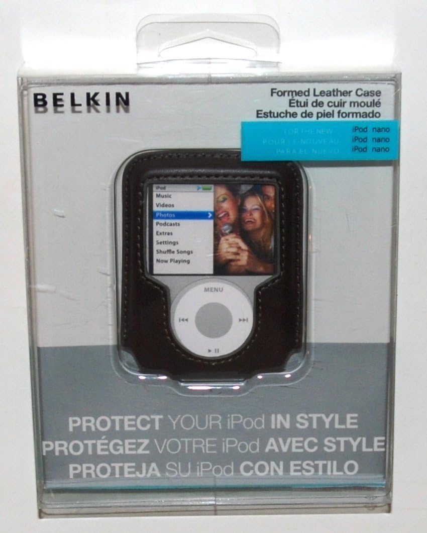 Belkin iPod nano 3rd Generation Video - Formed Leather Case, Brown ...