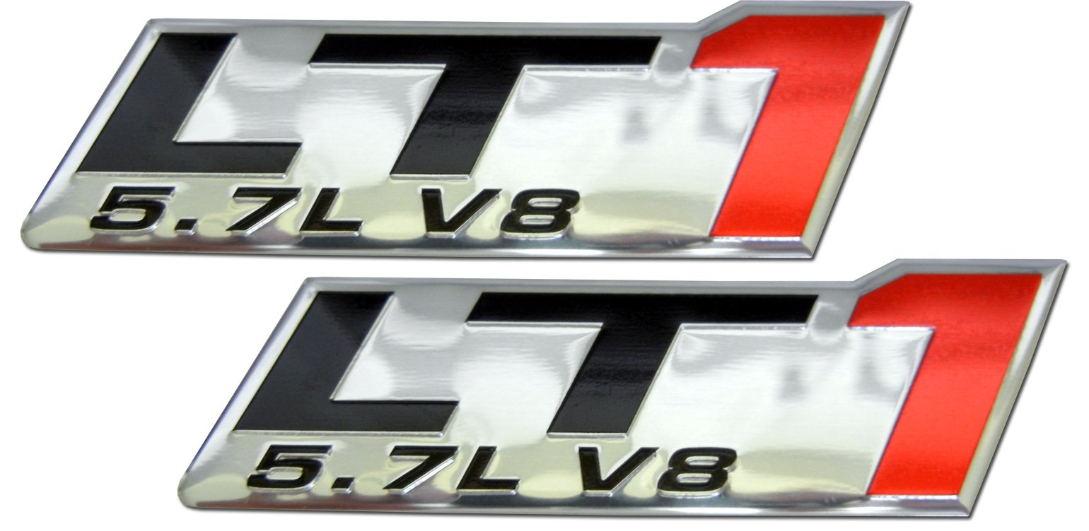 Buy ERPART LT1 5.7L V8 RED Engine Emblem Badge Highly Polished Aluminum ...