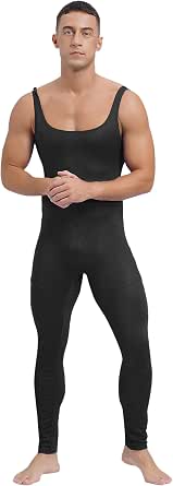 Amazon.com: Agoky Mens One Piece Full-Body Unitard Sleeveless Tank ...