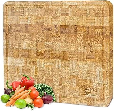 Amazon.com: Small End Grain Bamboo Cutting Board | Professional ...