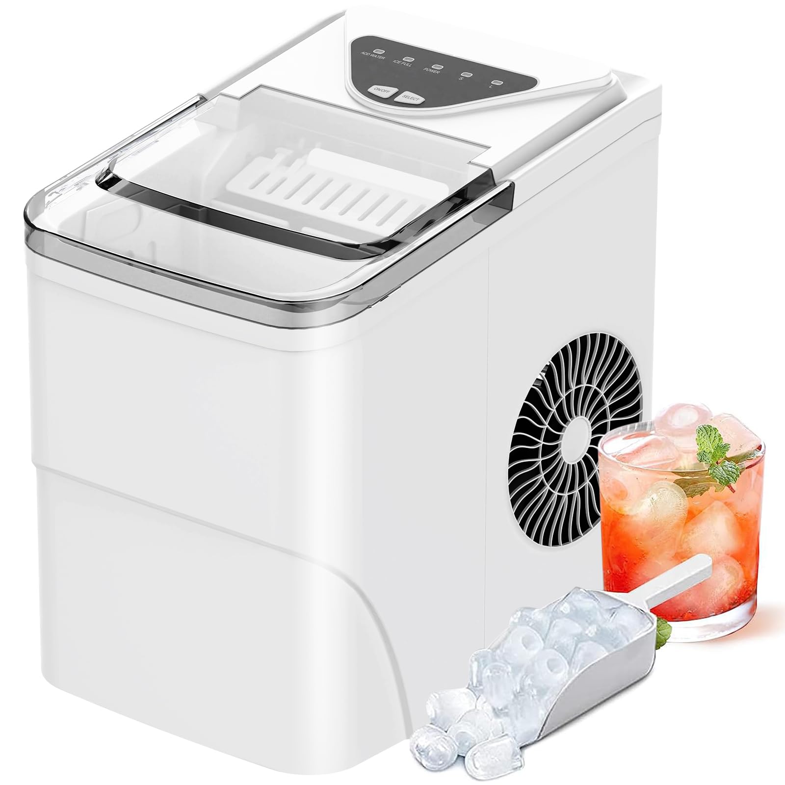ADVWIN 12KG Ice Maker Portable Ice Maker Machine with Self-Cleaning ...