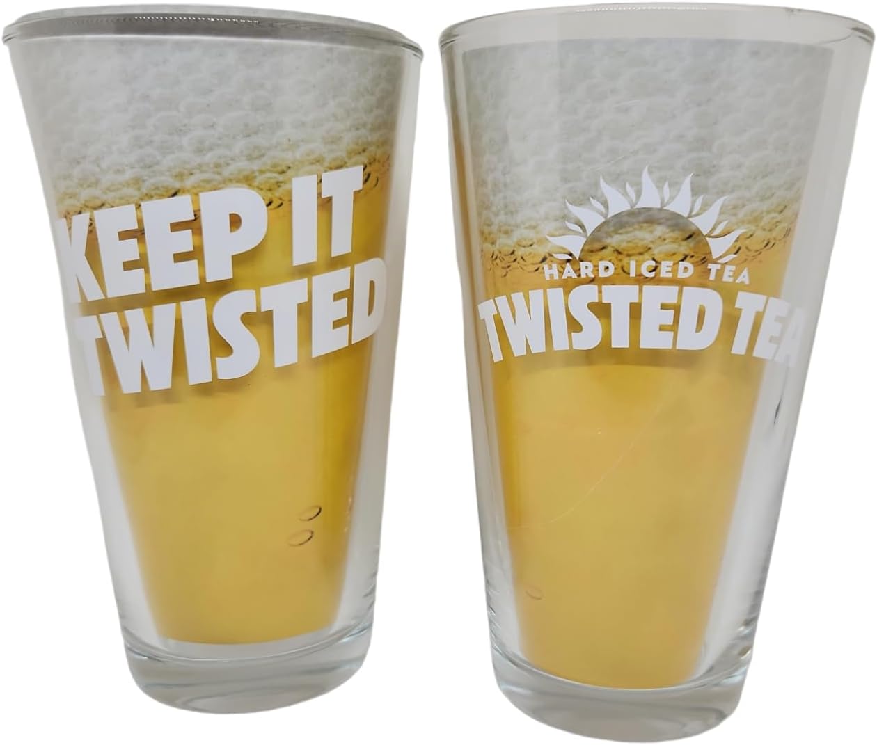 Amazon.com | Twisted Tea Pint Glass - Set of 2: Mixed Drinkware Sets