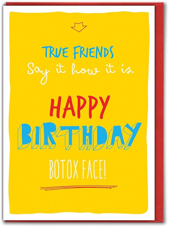 Amazon.com : Funny 'Botox Face' Birthday Greetings Card : Office Products