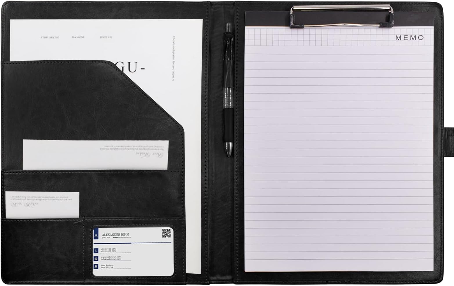 VANRA Padfolio Clipboard Folder Leather Portfolio Binder Organizer ...