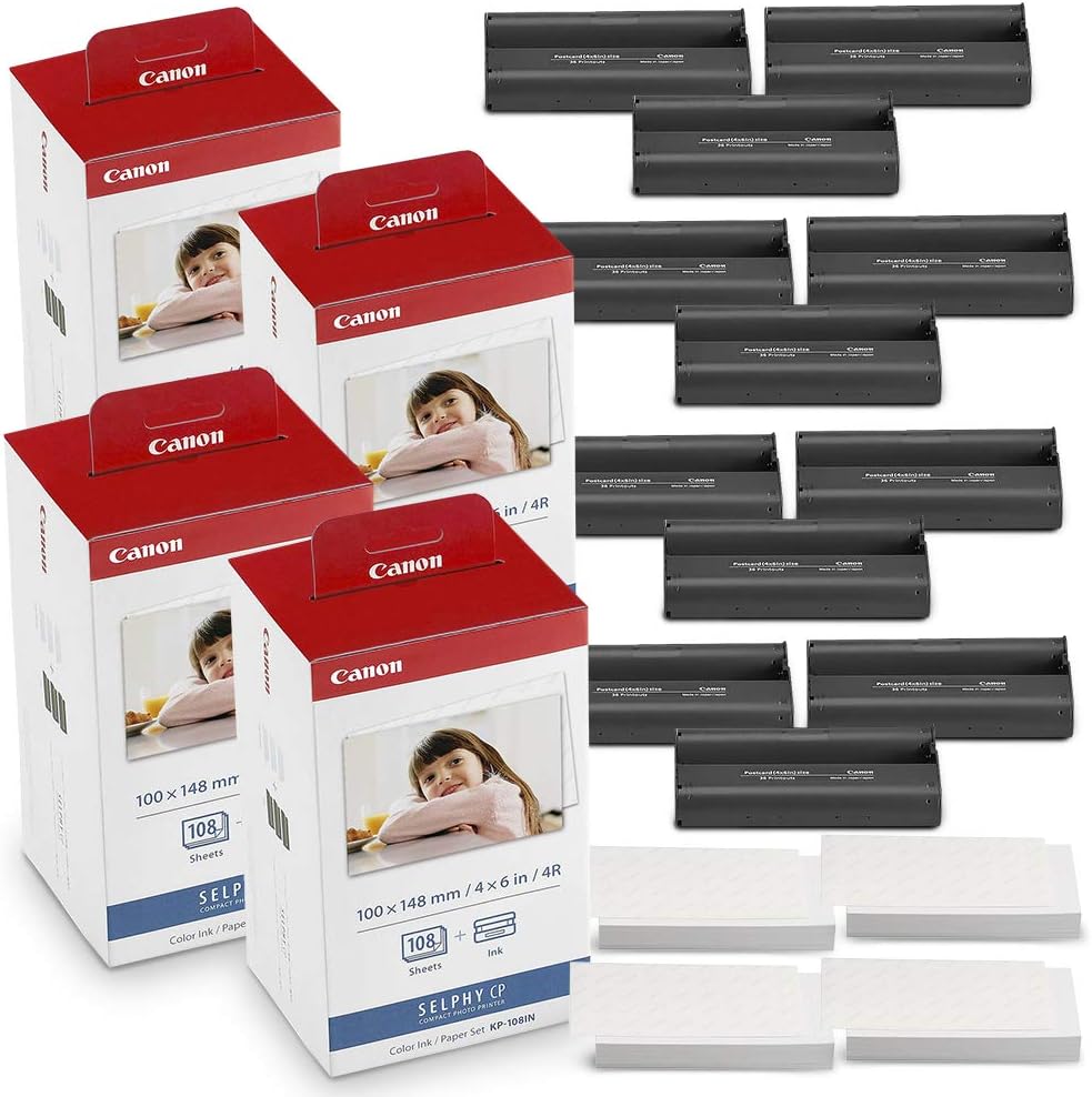 Amazon.com: Canon KP-108IN Color Ink and Paper Set Includes Total of ...